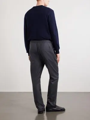 Barena Venezia Bativoga Straight-leg Stretch Wool-blend Drawstring Trousers