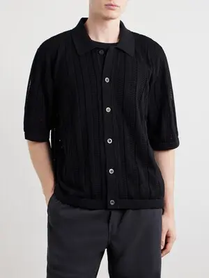 CORRIDOR Pointelle-knit Cotton Shirt