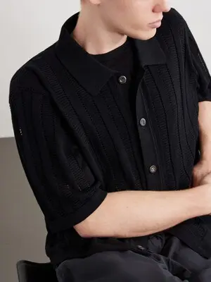 CORRIDOR Pointelle-knit Cotton Shirt