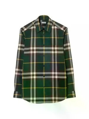 Burberry Check Cotton Shirt - Green