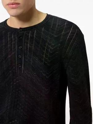 Missoni Long-sleeve Viscose And Cotton Henley Shirt