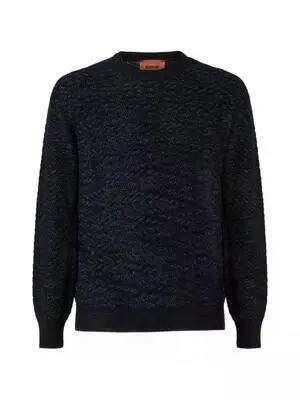 Missoni Zigzag Wool-blend Crewneck Pullover - Blue