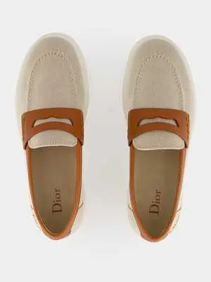 Dior Chester Loafers In Canvas And Leather