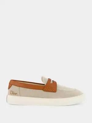 Dior Chester Loafers In Canvas And Leather - Orange