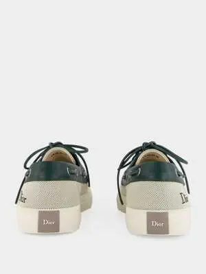 Dior Chester Canvas Boat Shoes - Green
