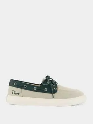 Dior Dior Chester Canvas Boat Shoes Green