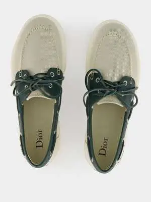 Dior Chester Canvas Boat Shoes - Green