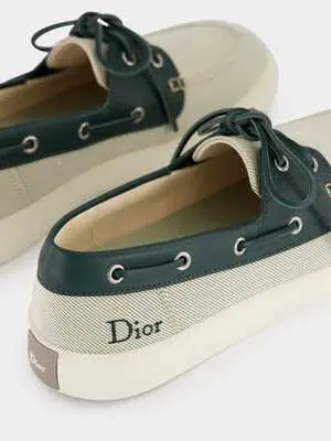 Dior Chester Canvas Boat Shoes - Green