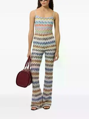 Missoni Flared Viscose Trousers With Dégradé Lace Motif