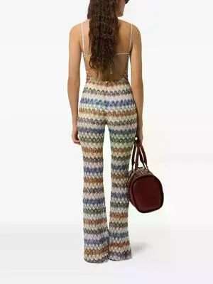 Missoni Flared Viscose Trousers With Dégradé Lace Motif