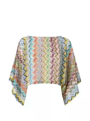 Missoni Zigzag-knit Cropped Beach Top - Blue