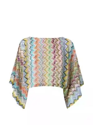 Missoni Lamé Cover-up Top With Batwing Sleeves - Blue