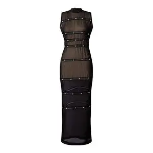CHUKS COLLINS Ife Sleeveless Sheer Dress - Black