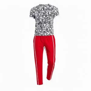Chuks Collins And Black Graffiti Print Shirt Diffusion Collection Tasou The Athletic Side Of Us - White/black/red