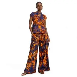CHUKS COLLINS Ajah Collection Wide-leg Printed Trousers - Orange
