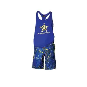 Chuks Collins Mirage Shorts In Tasou Print Diffusion - Blue