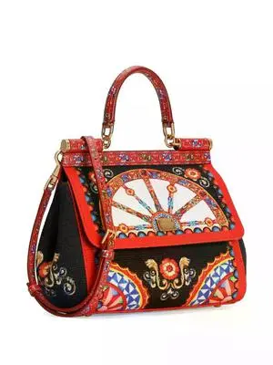 Dolce & Gabbana Small Sicily Handbag With Carretto Print