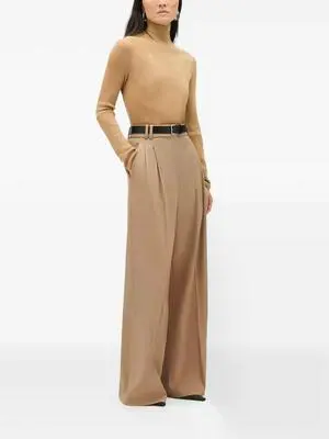 Another Tomorrow Twill Pleated Trousers