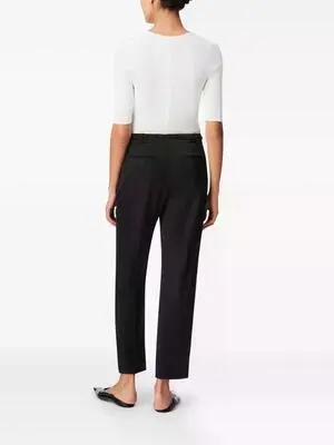 Another Tomorrow Peg Pleated Wool Trousers