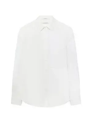 Another Tomorrow Pleated Hemp-blend Shirt - White