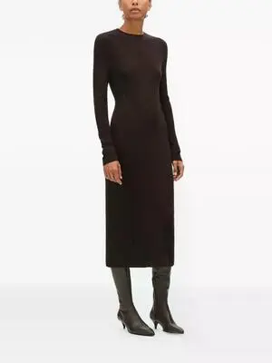 Another Tomorrow Rib-knit Curved-seam Dress