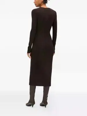 Another Tomorrow Rib-knit Curved-seam Dress