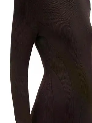 Another Tomorrow Rib-knit Curved-seam Dress