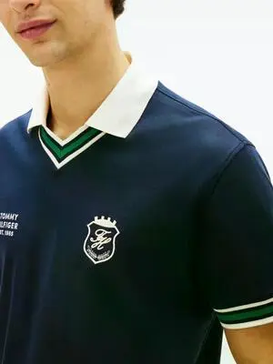 Tommy Hilfiger Logo-print V-neck Polo Shirt