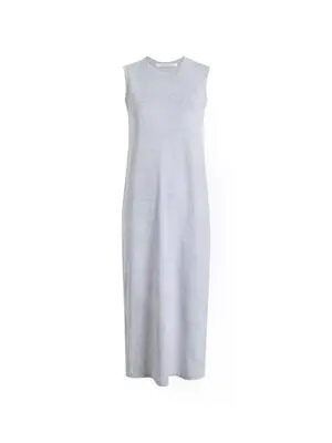 Another Tomorrow Sleeveless Side-slit Dress