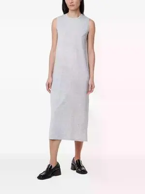 Another Tomorrow Sleeveless Side-slit Dress