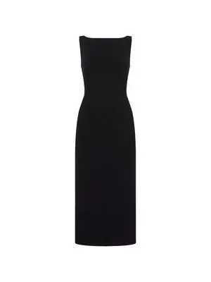 Another Tomorrow Doppio Boat-neck Midi Dress