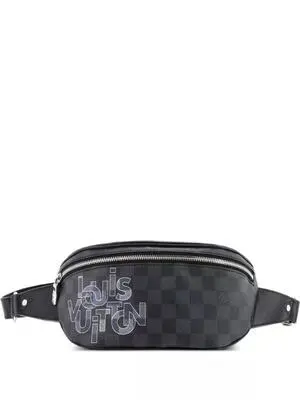LOUIS VUITTON Interlinked Logo Damier Graphite Campus Bumbag - Black