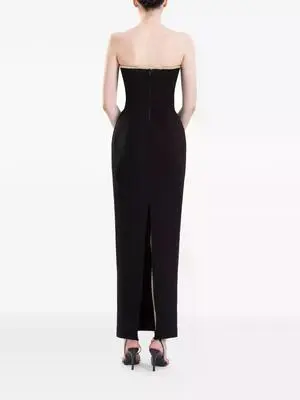 SAIID KOBEISY Strapless Crystal Embellished Gown