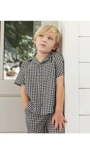 RYLEE + CRU Lapel Collared Shirt In Black