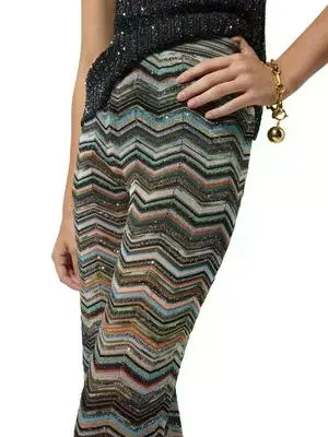 Missoni Zigzag Knit Sequin-embellished Trousers - Black