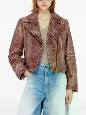 DIESEL® Treated Leather Biker Jacket