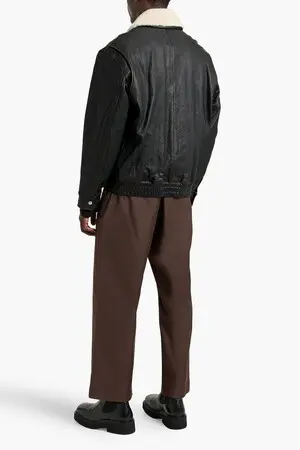 FRAME Shearlingtrimmed Leather Biker Jacket