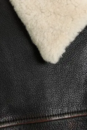 FRAME Shearlingtrimmed Leather Biker Jacket