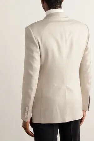 TOM FORD Atticus Slimfit Basketweave Wool, Silk And Linenblend Blazer