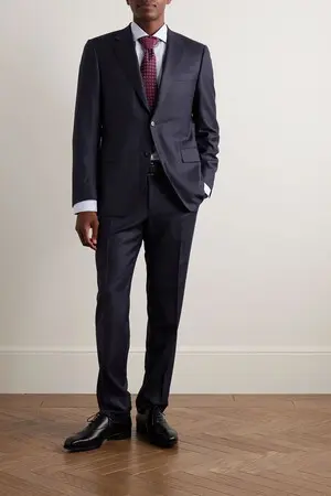 Canali Slimfit Checked Wool Suit Pants