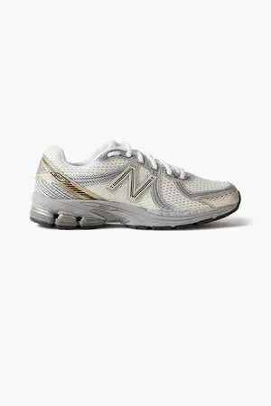 NEW BALANCE 860v2 Ceres Rubber And Leather Trimmed Mesh Sneakers - Silver