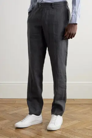 Frescobol Carioca Affonso Tapered Linen Suit Pants