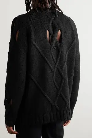 Versace Openknit Alpaca And Woolblend Sweater