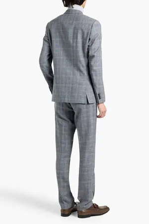 Paul Smith Checked Wool, Silk And Linenblend Suit