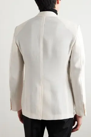 TOM FORD Shelton Wool, Mohair, Silk And Linenblend Blazer - Ecru