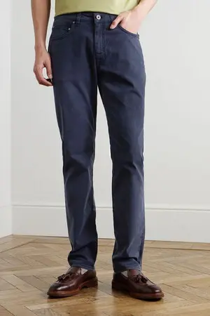 Boglioli Slim-fit Straight-leg Cotton-blend Twill Pants