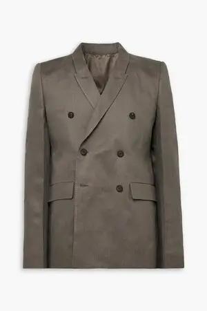 Rick Owens Doublebreasted Linentwill Blazer - Gray