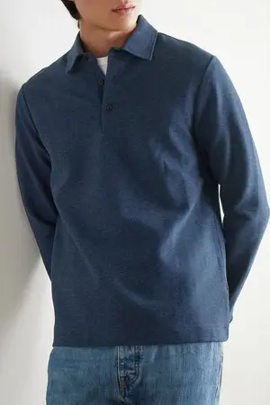 Mr P. Ribbed Cottonblend Polo Shirt