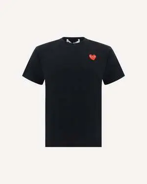 Play Comme Des Garcon Cotton T-shirt With Patch Mae - Black