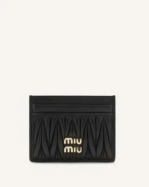 Miu Miu Matelassé Nappa Leather Card Holder - Black